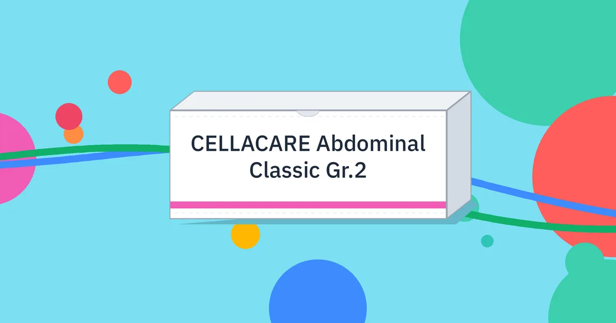 Symbolbild: Packung mit der Aufschrift CELLACARE Abdominal Classic Gr.2 (PZN 16536501) – Verfügbarkeit und Bezug in Apotheken in Frankfurt am Main