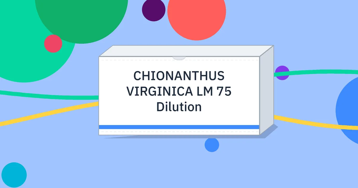 Symbolbild: Packung mit der Aufschrift CHIONANTHUS VIRGINICA LM 75 Dilution (PZN 13443414) – Verfügbarkeit und Bezug in Apotheken in Frankfurt am Main
