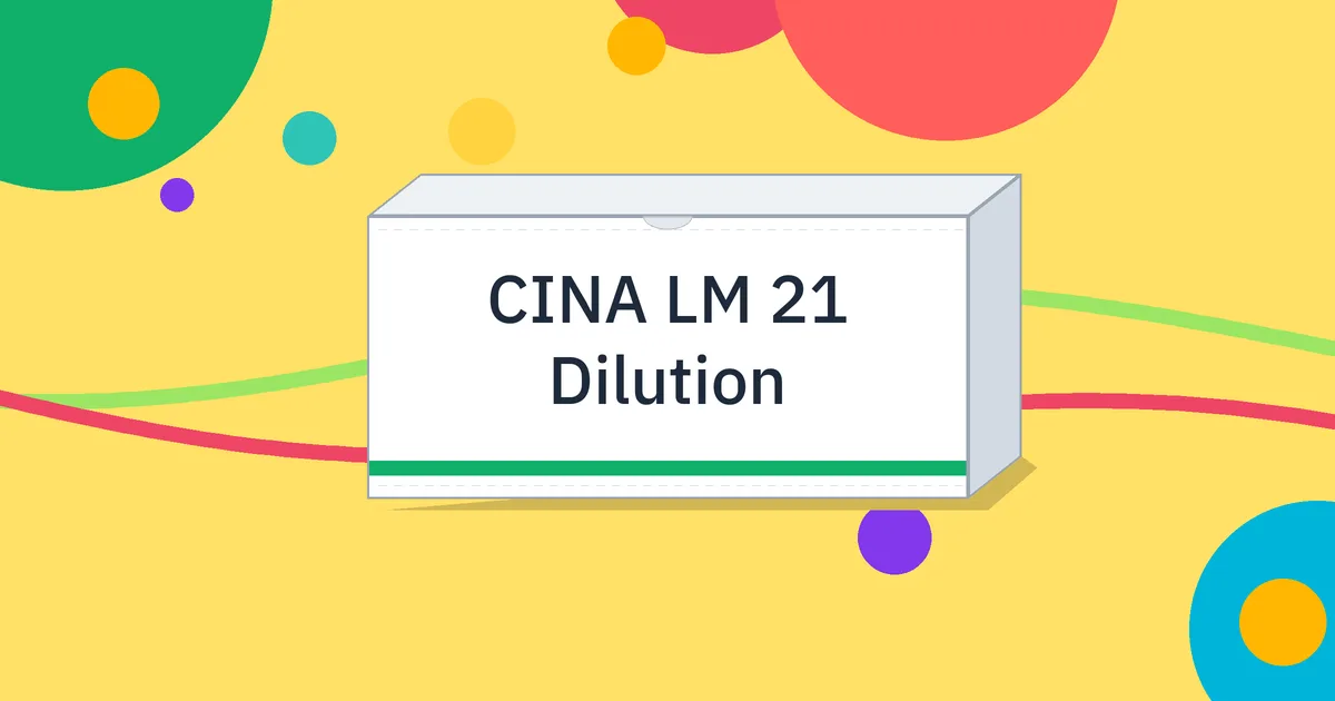 Symbolbild: Packung mit der Aufschrift CINA LM 21 Dilution (PZN 12819604) – Verfügbarkeit und Bezug in Apotheken in Frankfurt am Main
