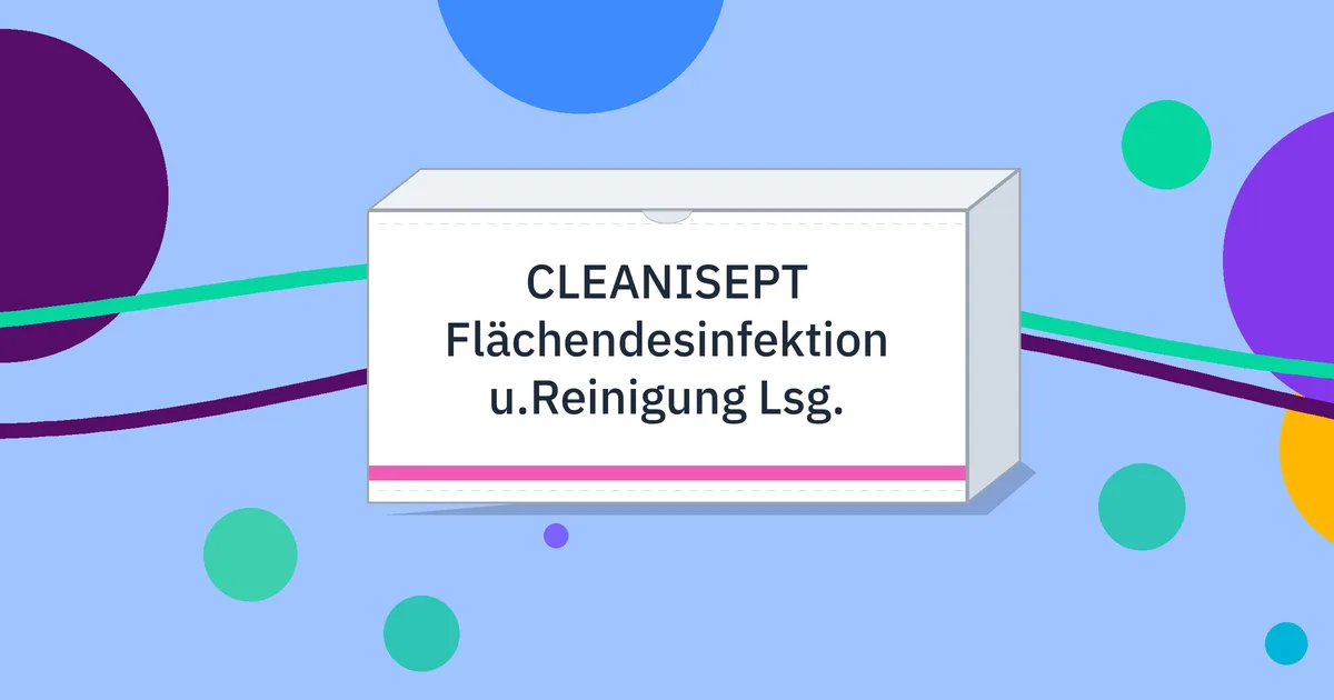 Symbolbild: Packung mit der Aufschrift CLEANISEPT Flächendesinfektion u.Reinigung Lsg. (PZN 01834724) – Verfügbarkeit und Bezug in Apotheken in Frankfurt am Main