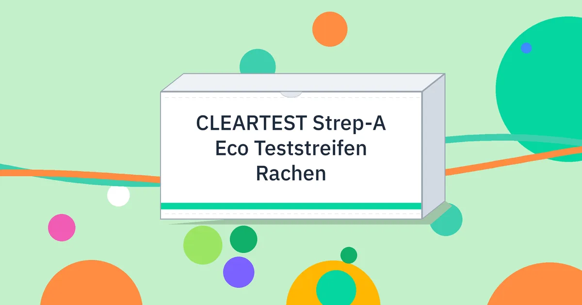Symbolbild: Packung mit der Aufschrift CLEARTEST Strep-A Eco Teststreifen Rachen (PZN 18739208) – Verfügbarkeit und Bezug in Apotheken in Frankfurt am Main