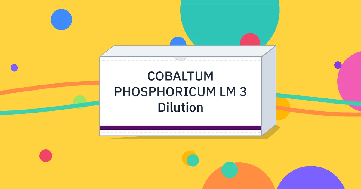 Symbolbild: Packung mit der Aufschrift COBALTUM PHOSPHORICUM LM 3 Dilution (PZN 12823936) – Verfügbarkeit und Bezug in Apotheken in Frankfurt am Main