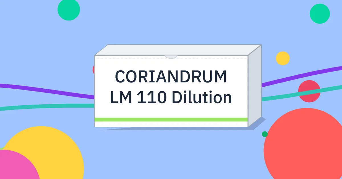 Symbolbild: Packung mit der Aufschrift CORIANDRUM LM 110 Dilution (PZN 12834756) – Verfügbarkeit und Bezug in Apotheken in Frankfurt am Main