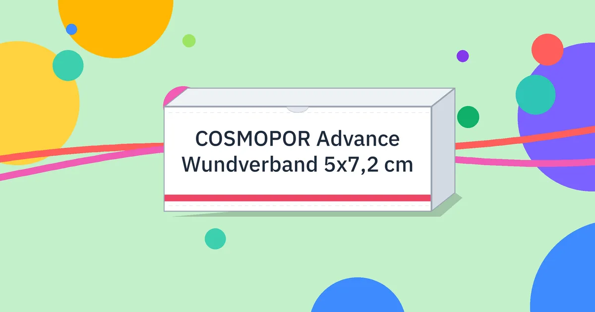 Symbolbild: Packung mit der Aufschrift COSMOPOR Advance Wundverband 5x7,2 cm (PZN 03546509) – Verfügbarkeit und Bezug in Apotheken in Frankfurt am Main