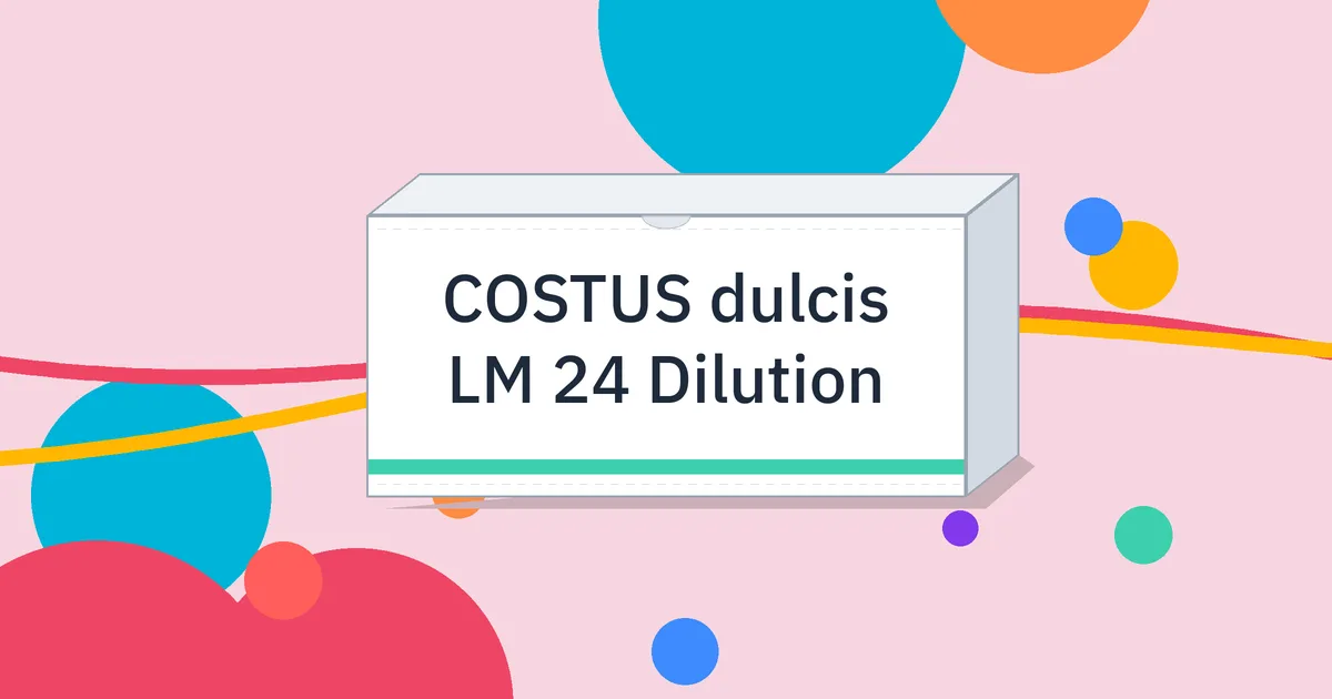 Symbolbild: Packung mit der Aufschrift COSTUS dulcis LM 24 Dilution (PZN 13455050) – Verfügbarkeit und Bezug in Apotheken in Frankfurt am Main