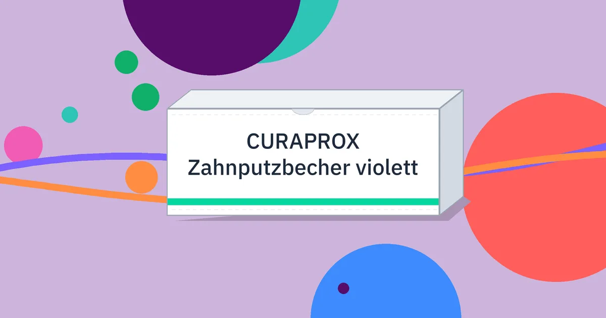 Symbolbild: Packung mit der Aufschrift CURAPROX Zahnputzbecher violett (PZN 18190277) – Verfügbarkeit und Bezug in Apotheken in Frankfurt am Main