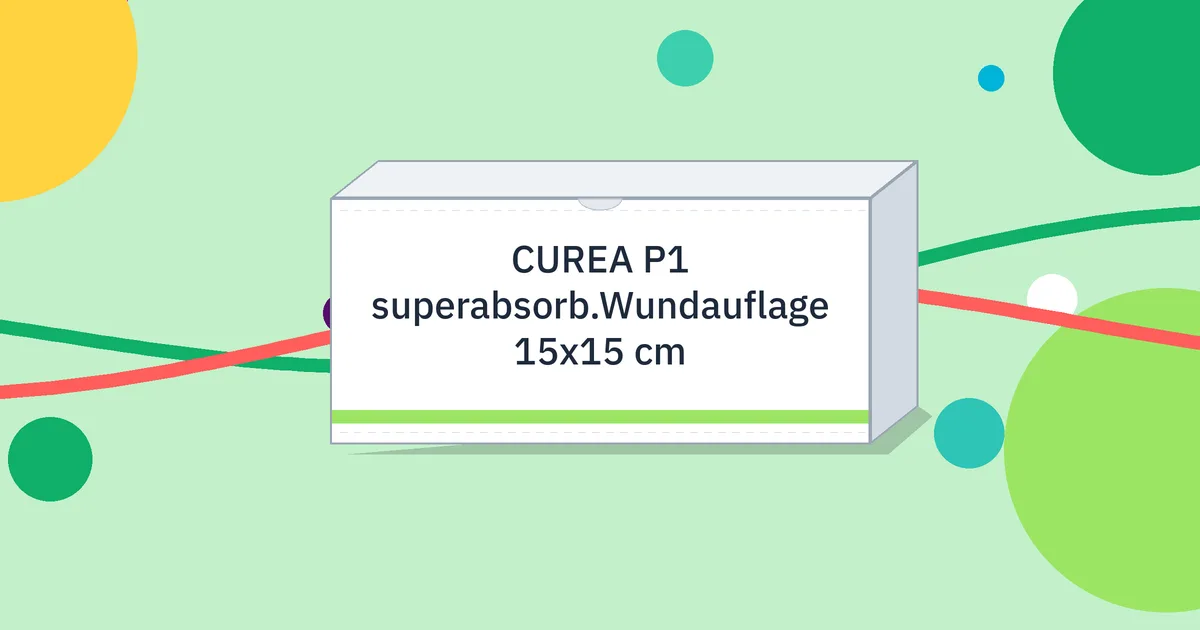 Symbolbild: Packung mit der Aufschrift CUREA P1 superabsorb.Wundauflage 15x15 cm (PZN 16005554) – Verfügbarkeit und Bezug in Apotheken in Frankfurt am Main