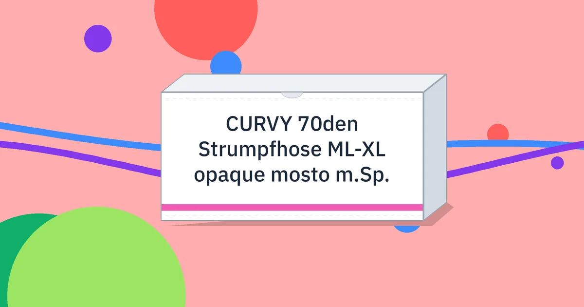 Symbolbild: Packung mit der Aufschrift CURVY 70den Strumpfhose ML-XL opaque mosto m.Sp. (PZN 16175977) – Verfügbarkeit und Bezug in Apotheken in Frankfurt am Main