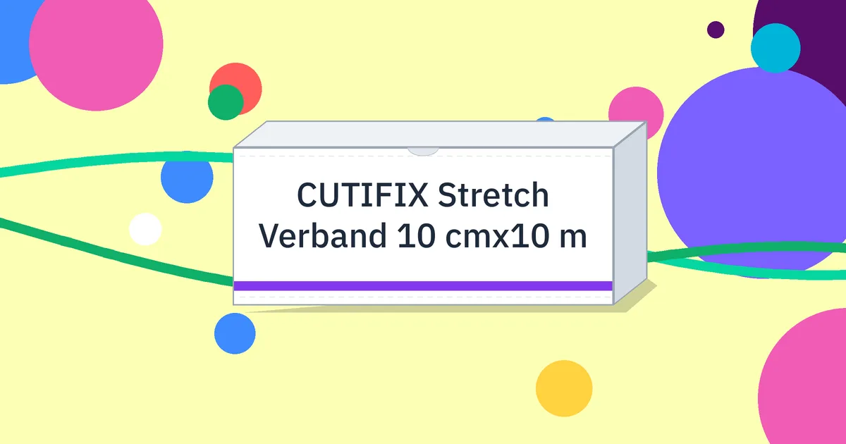 Symbolbild: Packung mit der Aufschrift CUTIFIX Stretch Verband 10 cmx10 m (PZN 10977032) – Verfügbarkeit und Bezug in Apotheken in Frankfurt am Main