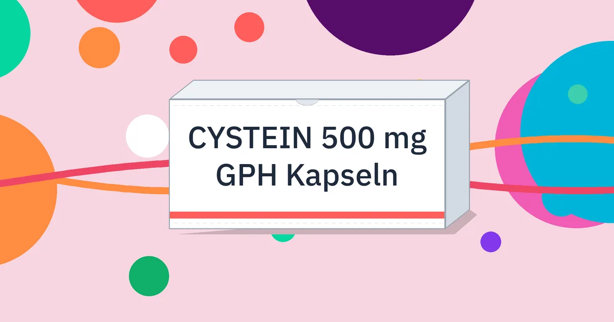 Symbolbild: Packung mit der Aufschrift CYSTEIN 500 mg GPH Kapseln (PZN 00128007) – Verfügbarkeit und Bezug in Apotheken in Frankfurt am Main