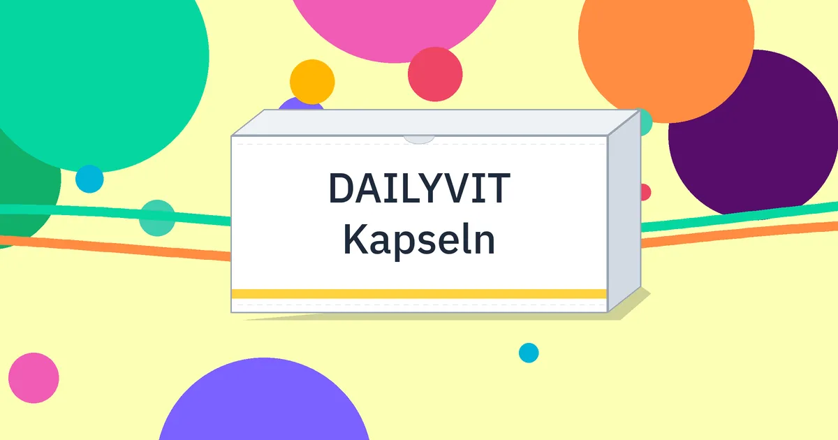 Symbolbild: Packung mit der Aufschrift DAILYVIT Kapseln (PZN 14318846) – Verfügbarkeit und Bezug in Apotheken in Frankfurt am Main