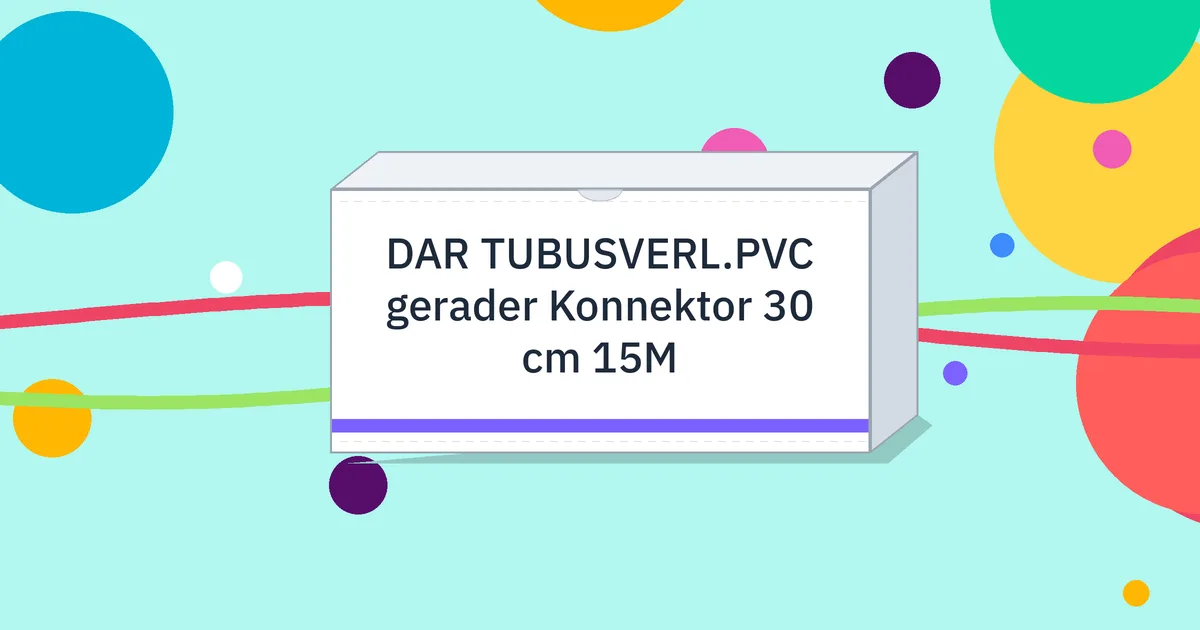 Symbolbild: Packung mit der Aufschrift DAR TUBUSVERL.PVC gerader Konnektor 30 cm 15M (PZN 00344337) – Verfügbarkeit und Bezug in Apotheken in Frankfurt am Main