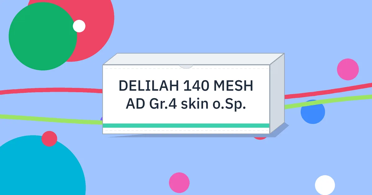 Symbolbild: Packung mit der Aufschrift DELILAH 140 MESH AD Gr.4 skin o.Sp. (PZN 14245082) – Verfügbarkeit und Bezug in Apotheken in Frankfurt am Main