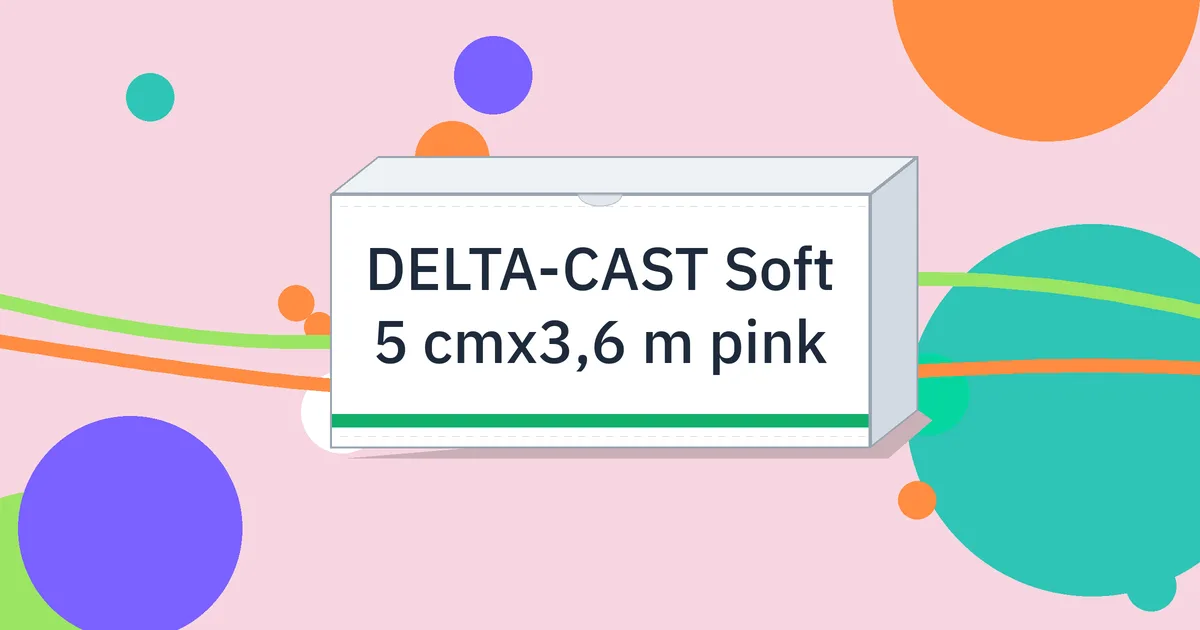 Symbolbild: Packung mit der Aufschrift DELTA-CAST Soft 5 cmx3,6 m pink (PZN 02493633) – Verfügbarkeit und Bezug in Apotheken in Frankfurt am Main