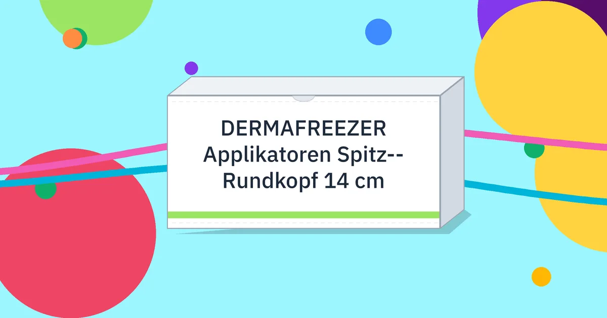 Symbolbild: Packung mit der Aufschrift DERMAFREEZER Applikatoren Spitz--Rundkopf 14 cm (PZN 07318490) – Verfügbarkeit und Bezug in Apotheken in Frankfurt am Main