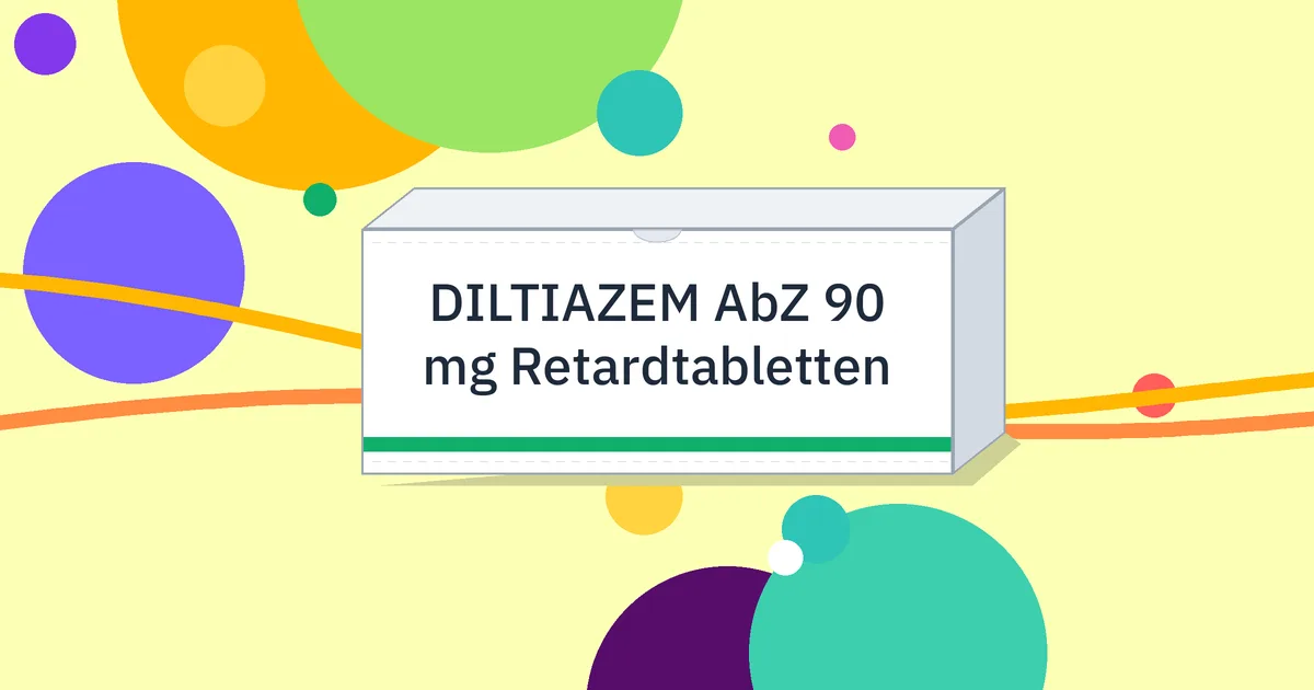 Symbolbild: Packung mit der Aufschrift DILTIAZEM AbZ 90 mg Retardtabletten (PZN 01015601) – Verfügbarkeit und Bezug in Apotheken in Frankfurt am Main