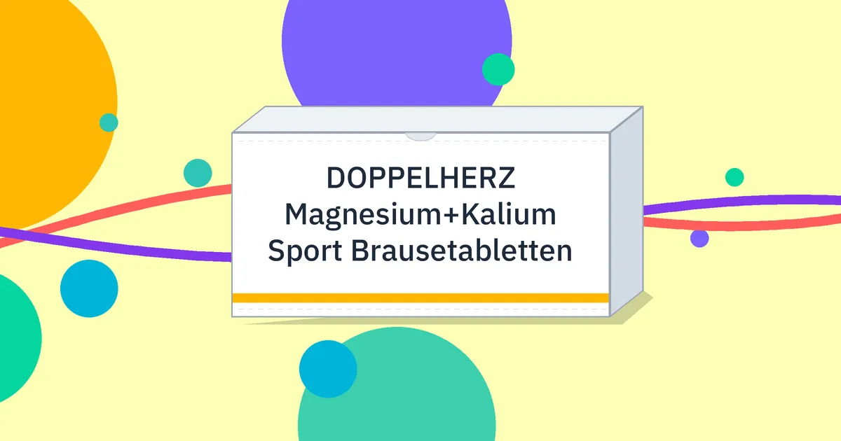Symbolbild: Packung mit der Aufschrift DOPPELHERZ Magnesium+Kalium Sport Brausetabletten (PZN 19068897) – Verfügbarkeit und Bezug in Apotheken in Frankfurt am Main