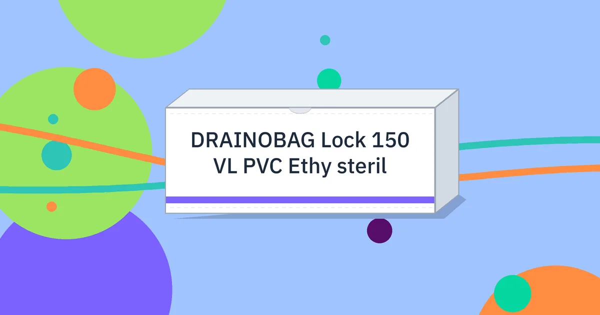 Symbolbild: Packung mit der Aufschrift DRAINOBAG Lock 150 VL PVC Ethy steril (PZN 06166397) – Verfügbarkeit und Bezug in Apotheken in Frankfurt am Main