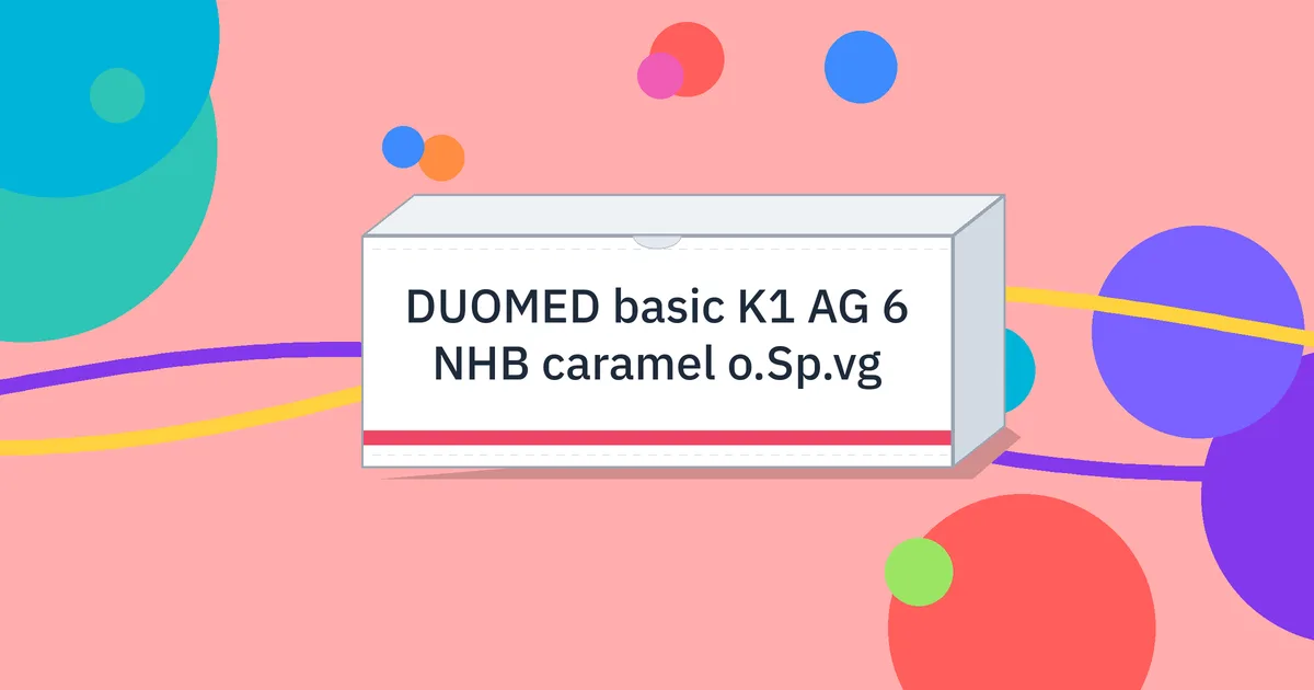 Symbolbild: Packung mit der Aufschrift DUOMED basic K1 AG 6 NHB caramel o.Sp.vg (PZN 20905306) – Verfügbarkeit und Bezug in Apotheken in Frankfurt am Main