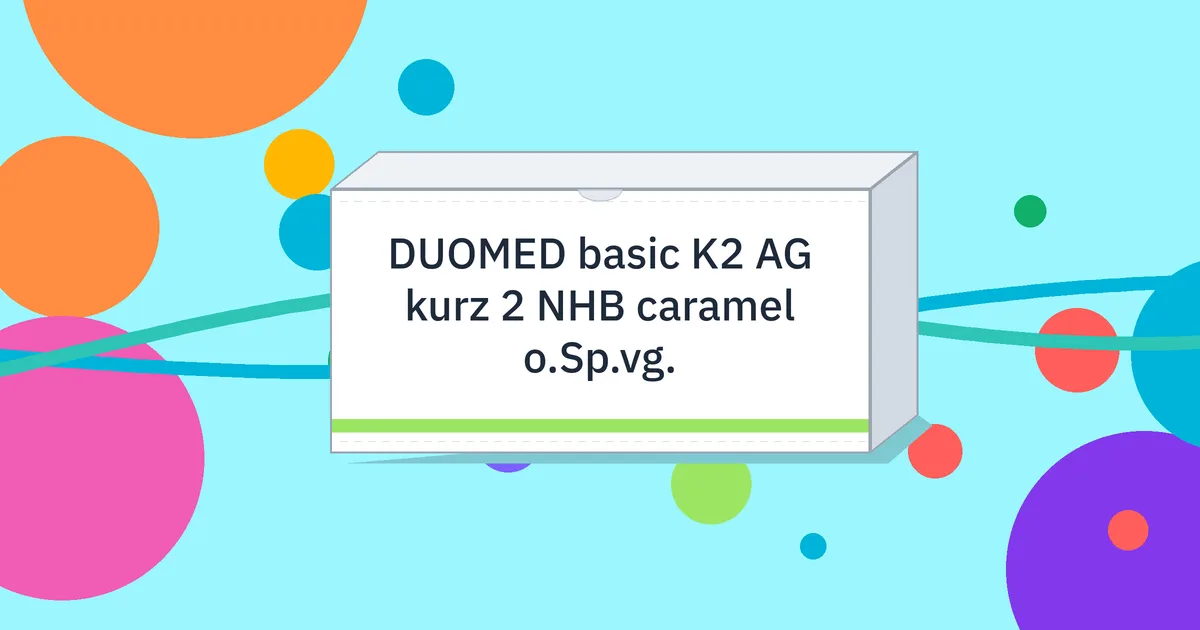 Symbolbild: Packung mit der Aufschrift DUOMED basic K2 AG kurz 2 NHB caramel o.Sp.vg. (PZN 20907989) – Verfügbarkeit und Bezug in Apotheken in Frankfurt am Main