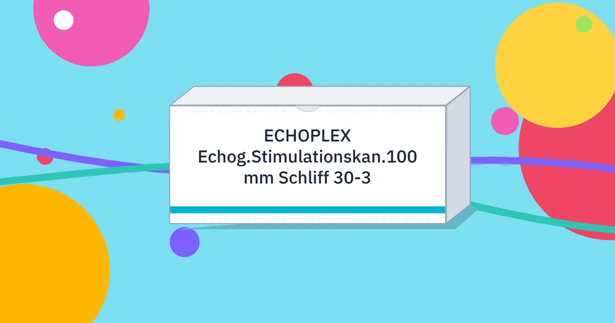 Symbolbild: Packung mit der Aufschrift ECHOPLEX Echog.Stimulationskan.100 mm Schliff 30-3 (PZN 09446080) – Verfügbarkeit und Bezug in Apotheken in Frankfurt am Main