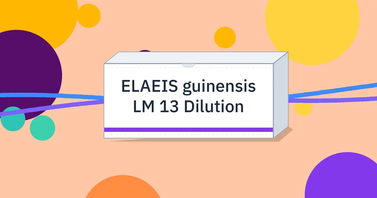 Symbolbild: Packung mit der Aufschrift ELAEIS guinensis LM 13 Dilution (PZN 13469796) – Verfügbarkeit und Bezug in Apotheken in Frankfurt am Main