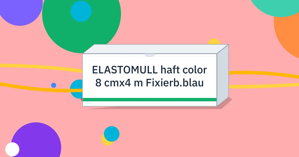 Symbolbild: Packung mit der Aufschrift ELASTOMULL haft color 8 cmx4 m Fixierb.blau (PZN 12656792) – Verfügbarkeit und Bezug in Apotheken in Frankfurt am Main