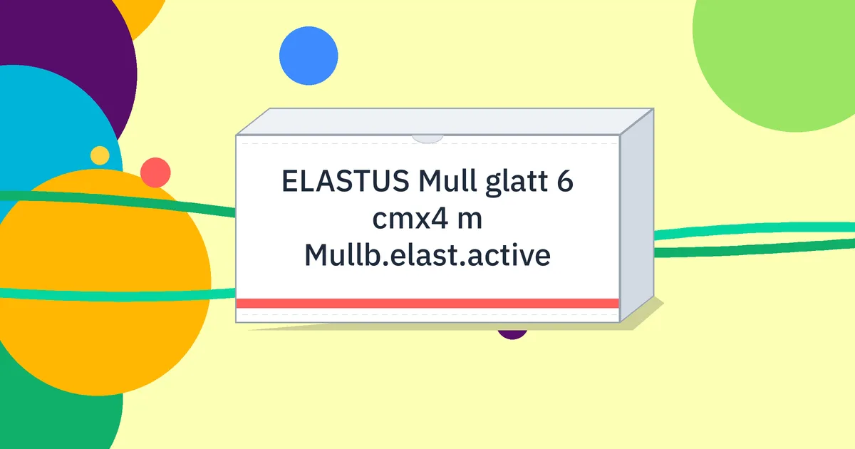 Symbolbild: Packung mit der Aufschrift ELASTUS Mull glatt 6 cmx4 m Mullb.elast.active (PZN 01312204) – Verfügbarkeit und Bezug in Apotheken in Frankfurt am Main