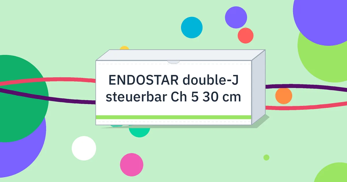 Symbolbild: Packung mit der Aufschrift ENDOSTAR double-J steuerbar Ch 5 30 cm (PZN 00439977) – Verfügbarkeit und Bezug in Apotheken in Frankfurt am Main