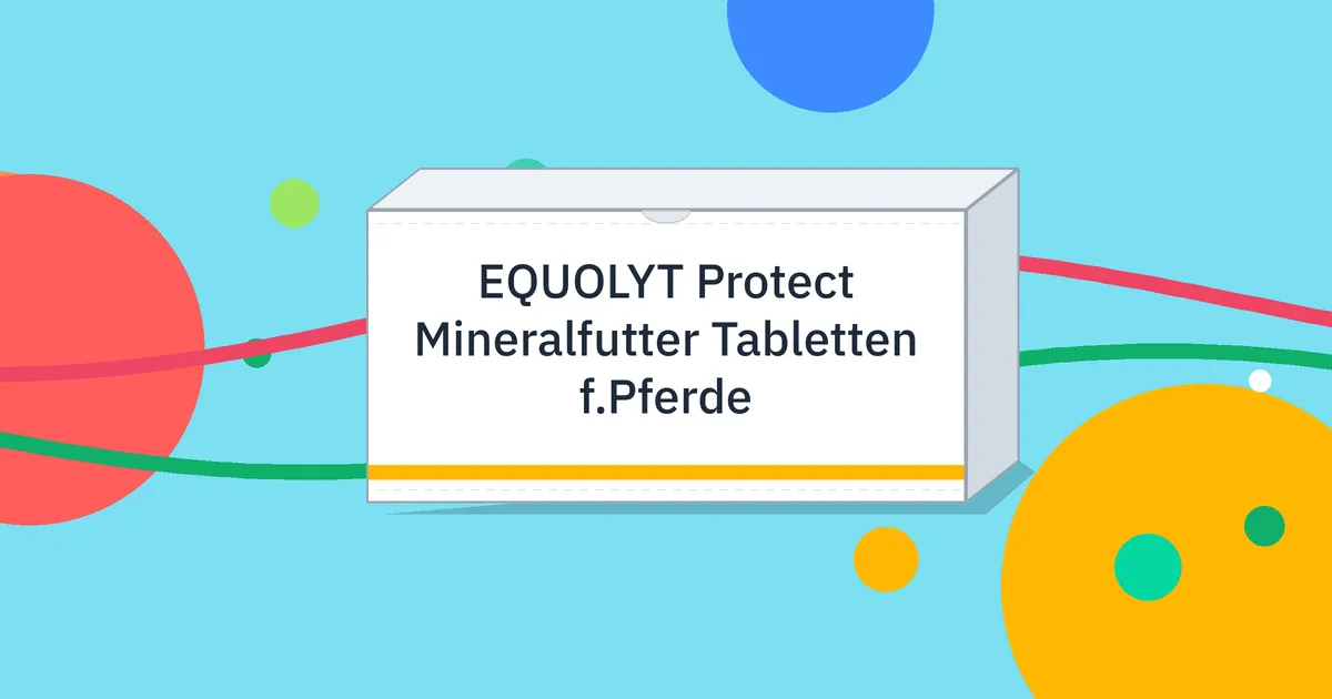 Symbolbild: Packung mit der Aufschrift EQUOLYT Protect Mineralfutter Tabletten f.Pferde (PZN 15370895) – Verfügbarkeit und Bezug in Apotheken in Frankfurt am Main