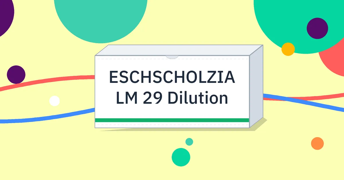 Symbolbild: Packung mit der Aufschrift ESCHSCHOLZIA LM 29 Dilution (PZN 13480160) – Verfügbarkeit und Bezug in Apotheken in Frankfurt am Main