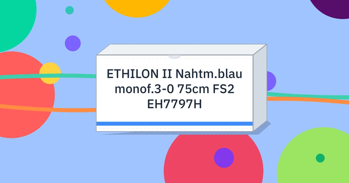 Symbolbild: Packung mit der Aufschrift ETHILON II Nahtm.blau monof.3-0 75cm FS2 EH7797H (PZN 19884177) – Verfügbarkeit und Bezug in Apotheken in Frankfurt am Main