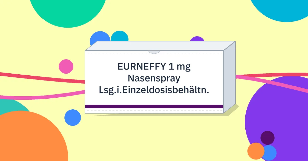 Symbolbild: Packung mit der Aufschrift EURNEFFY 1 mg Nasenspray Lsg.i.Einzeldosisbehältn. (PZN 20542111) – Verfügbarkeit und Bezug in Apotheken in Frankfurt am Main