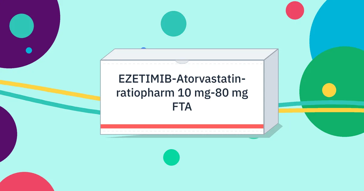 Symbolbild: Packung mit der Aufschrift EZETIMIB-Atorvastatin-ratiopharm 10 mg-80 mg FTA (PZN 16852521) – Verfügbarkeit und Bezug in Apotheken in Frankfurt am Main
