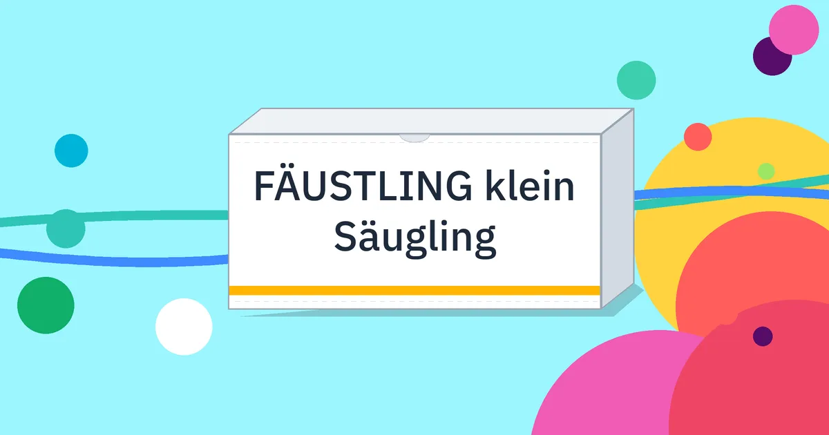 Symbolbild: Packung mit der Aufschrift FÄUSTLING klein Säugling (PZN 14400619) – Verfügbarkeit und Bezug in Apotheken in Frankfurt am Main