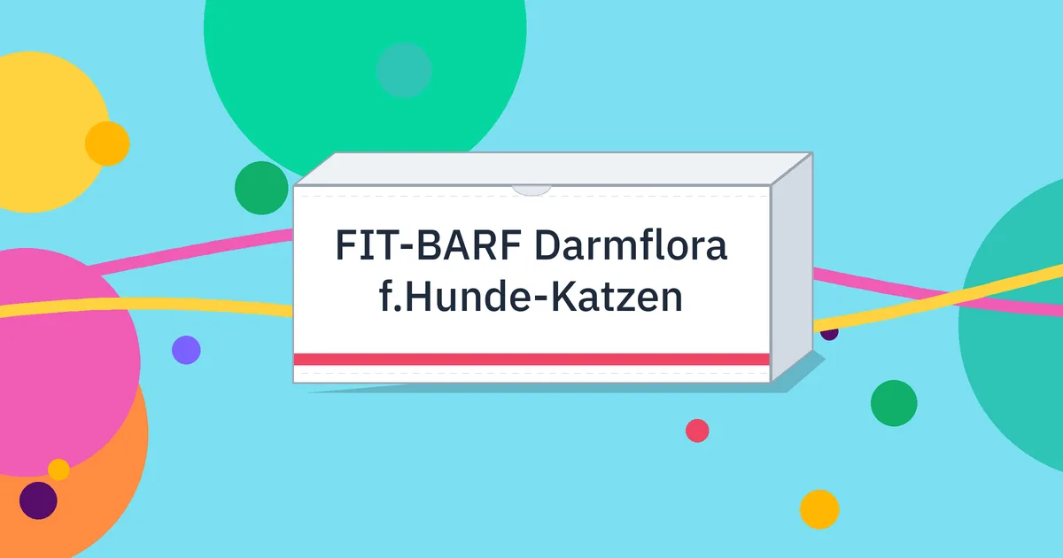 Symbolbild: Packung mit der Aufschrift FIT-BARF Darmflora f.Hunde-Katzen (PZN 01263983) – Verfügbarkeit und Bezug in Apotheken in Frankfurt am Main