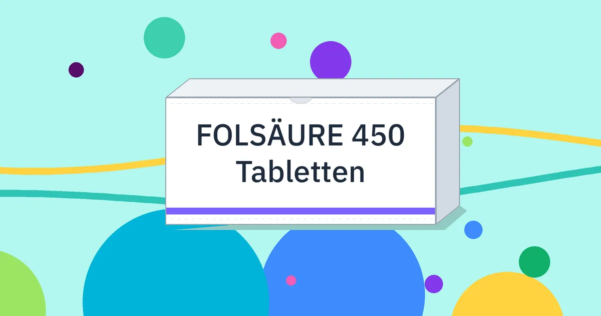 Symbolbild: Packung mit der Aufschrift FOLSÄURE 450 Tabletten (PZN 09674792) – Verfügbarkeit und Bezug in Apotheken in Frankfurt am Main