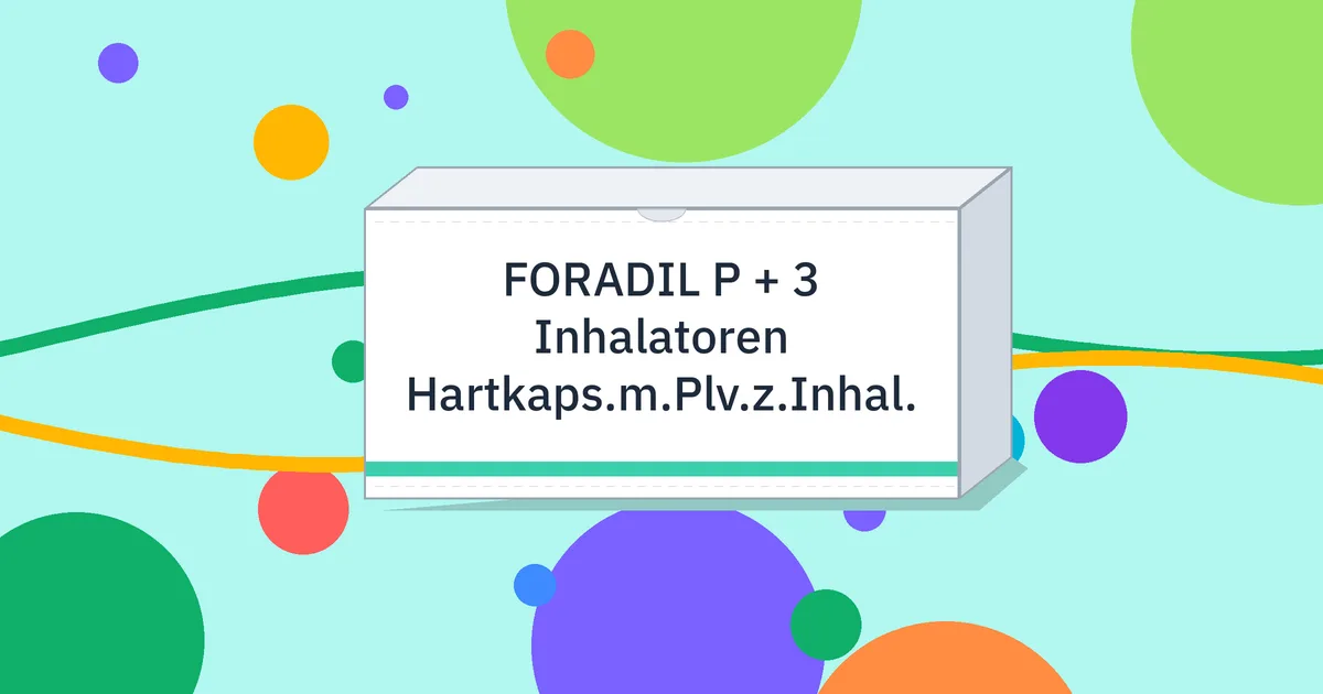 Symbolbild: Packung mit der Aufschrift FORADIL P + 3 Inhalatoren Hartkaps.m.Plv.z.Inhal. (PZN 02850010) – Verfügbarkeit und Bezug in Apotheken in Frankfurt am Main