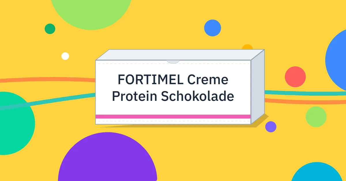 Symbolbild: Packung mit der Aufschrift FORTIMEL Creme Protein Schokolade (PZN 19771993) – Verfügbarkeit und Bezug in Apotheken in Frankfurt am Main
