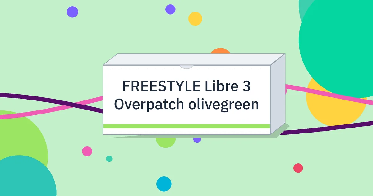 Symbolbild: Packung mit der Aufschrift FREESTYLE Libre 3 Overpatch olivegreen (PZN 19868586) – Verfügbarkeit und Bezug in Apotheken in Frankfurt am Main