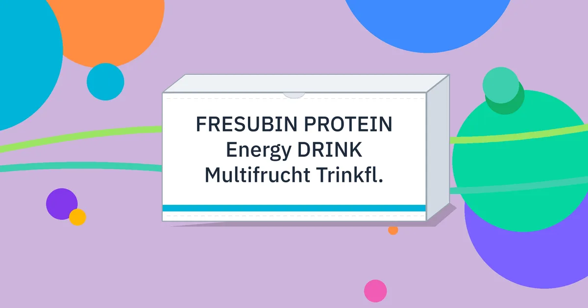 Symbolbild: Packung mit der Aufschrift FRESUBIN PROTEIN Energy DRINK Multifrucht Trinkfl. (PZN 20191433) – Verfügbarkeit und Bezug in Apotheken in Frankfurt am Main