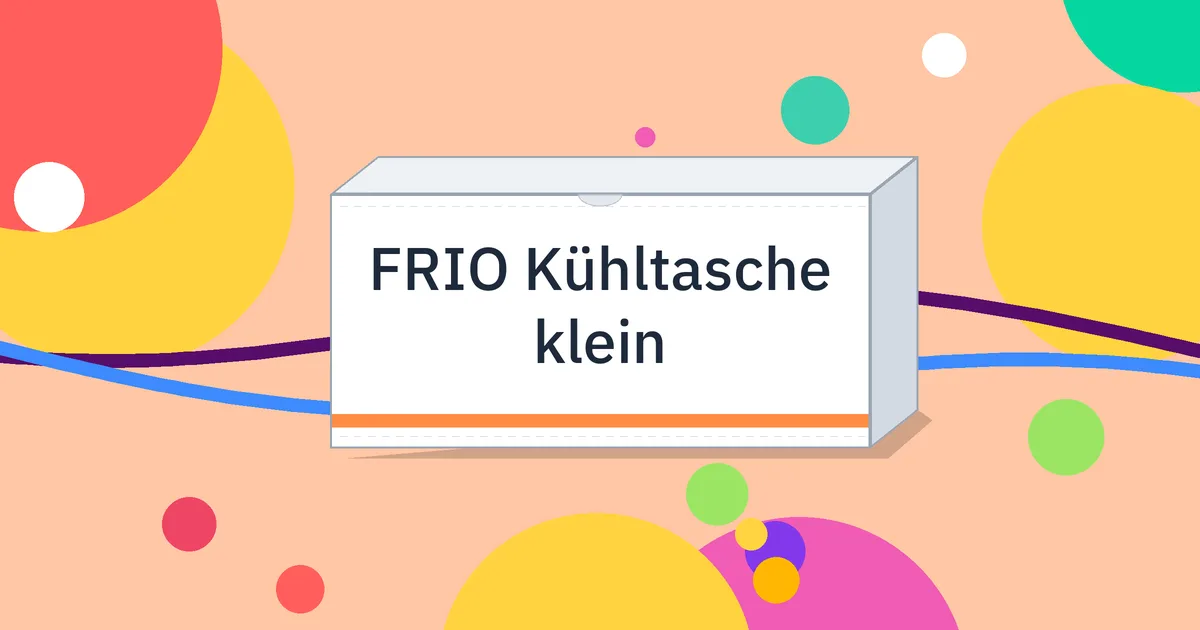 Symbolbild: Packung mit der Aufschrift FRIO Kühltasche klein (PZN 01352497) – Verfügbarkeit und Bezug in Apotheken in Frankfurt am Main