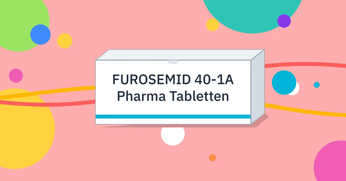 Symbolbild: Packung mit der Aufschrift FUROSEMID 40-1A Pharma Tabletten (PZN 00985817) – Verfügbarkeit und Bezug in Apotheken in Frankfurt am Main