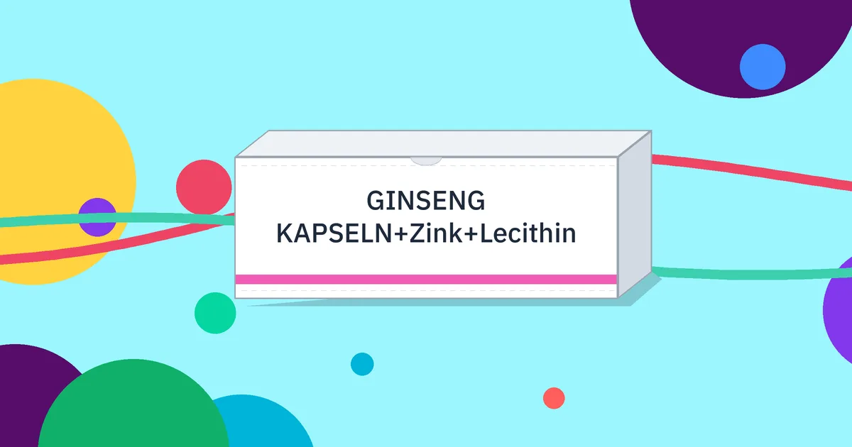 Symbolbild: Packung mit der Aufschrift GINSENG KAPSELN+Zink+Lecithin (PZN 11479112) – Verfügbarkeit und Bezug in Apotheken in Frankfurt am Main