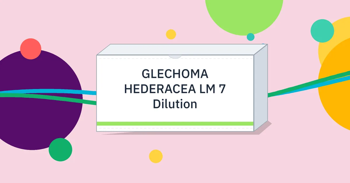 Symbolbild: Packung mit der Aufschrift GLECHOMA HEDERACEA LM 7 Dilution (PZN 13543216) – Verfügbarkeit und Bezug in Apotheken in Frankfurt am Main