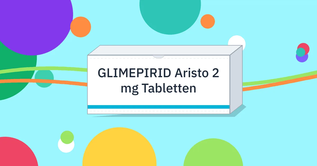 Symbolbild: Packung mit der Aufschrift GLIMEPIRID Aristo 2 mg Tabletten (PZN 07052098) – Verfügbarkeit und Bezug in Apotheken in Frankfurt am Main