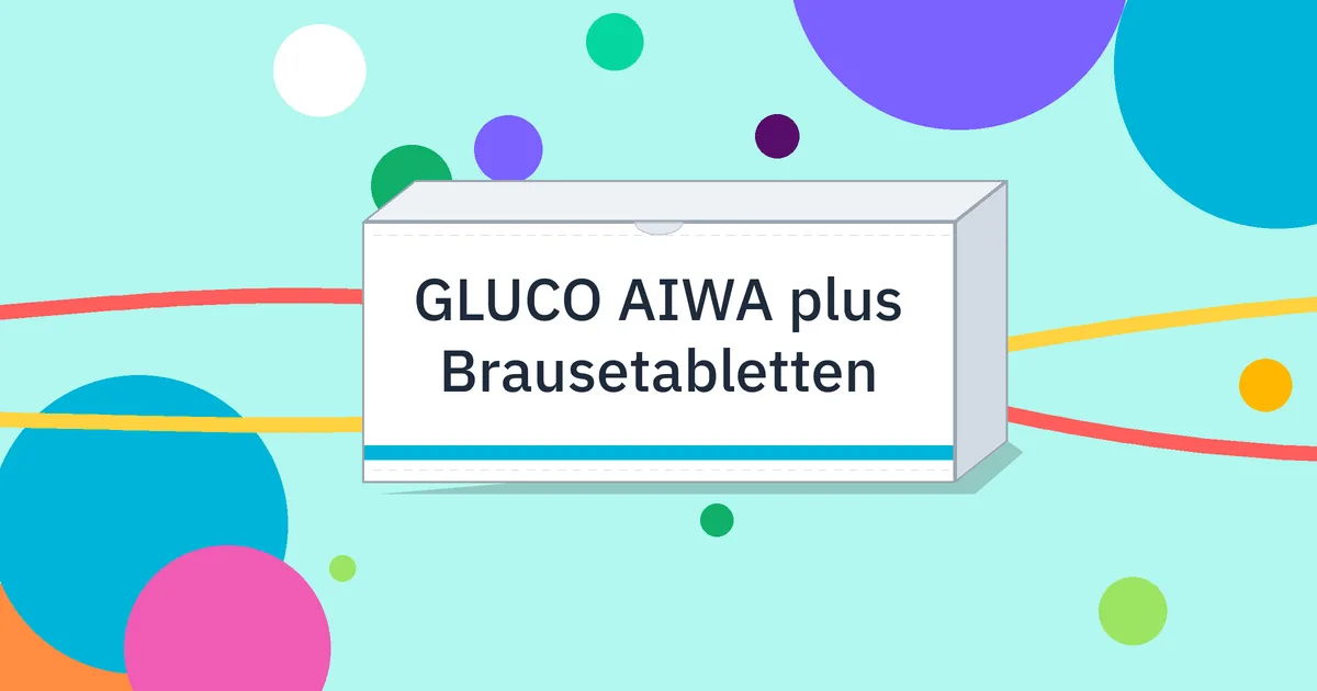 Symbolbild: Packung mit der Aufschrift GLUCO AIWA plus Brausetabletten (PZN 12644004) – Verfügbarkeit und Bezug in Apotheken in Frankfurt am Main