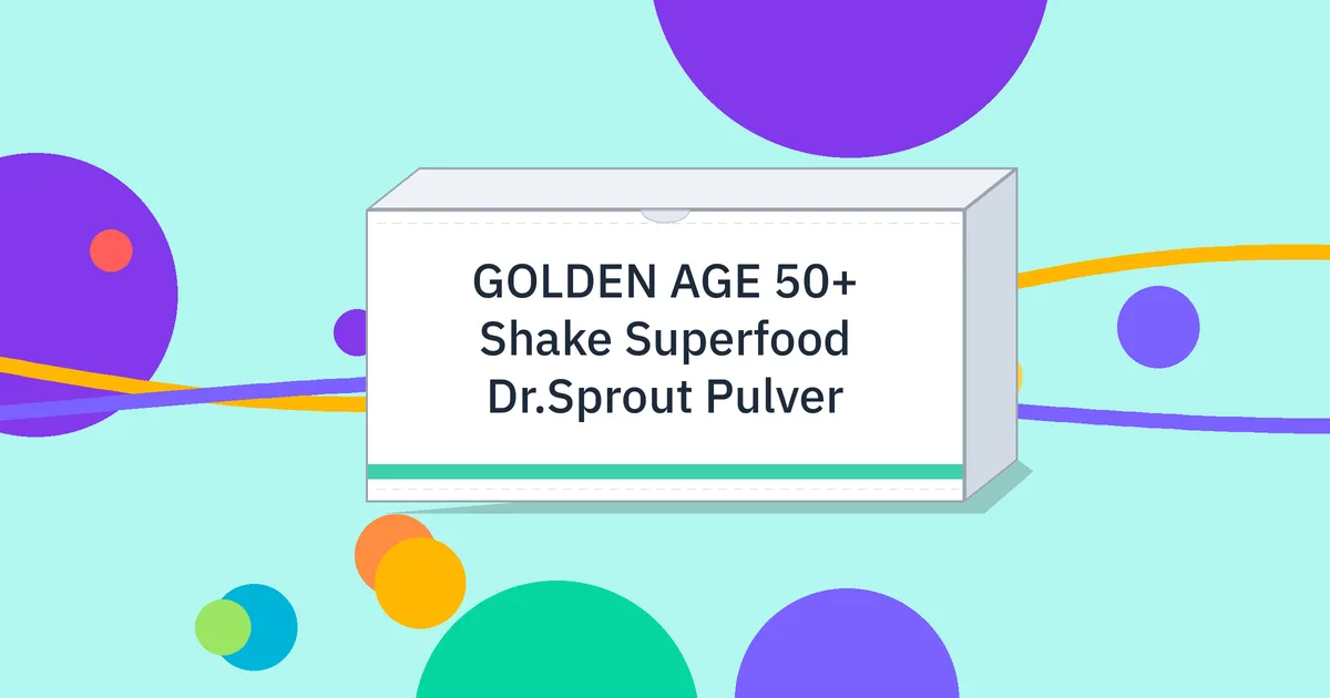 Symbolbild: Packung mit der Aufschrift GOLDEN AGE 50+ Shake Superfood Dr.Sprout Pulver (PZN 15633403) – Verfügbarkeit und Bezug in Apotheken in Frankfurt am Main