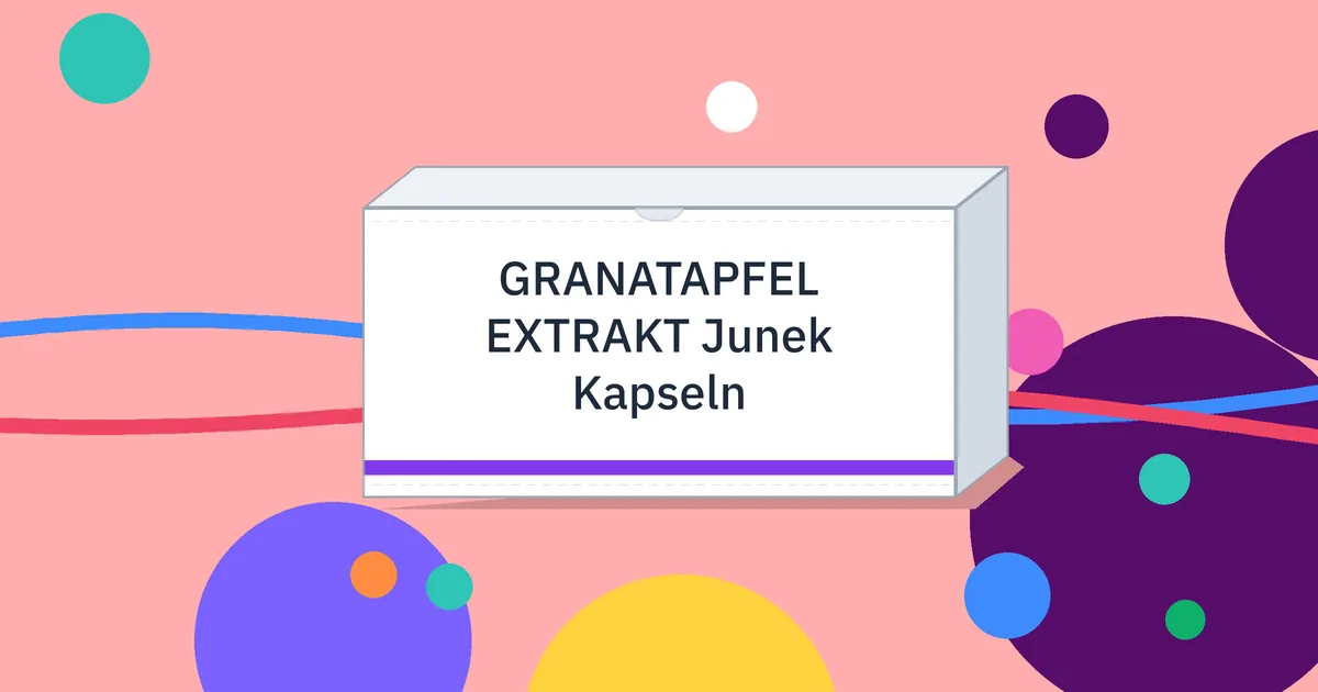 Symbolbild: Packung mit der Aufschrift GRANATAPFEL EXTRAKT Junek Kapseln (PZN 01051689) – Verfügbarkeit und Bezug in Apotheken in Frankfurt am Main