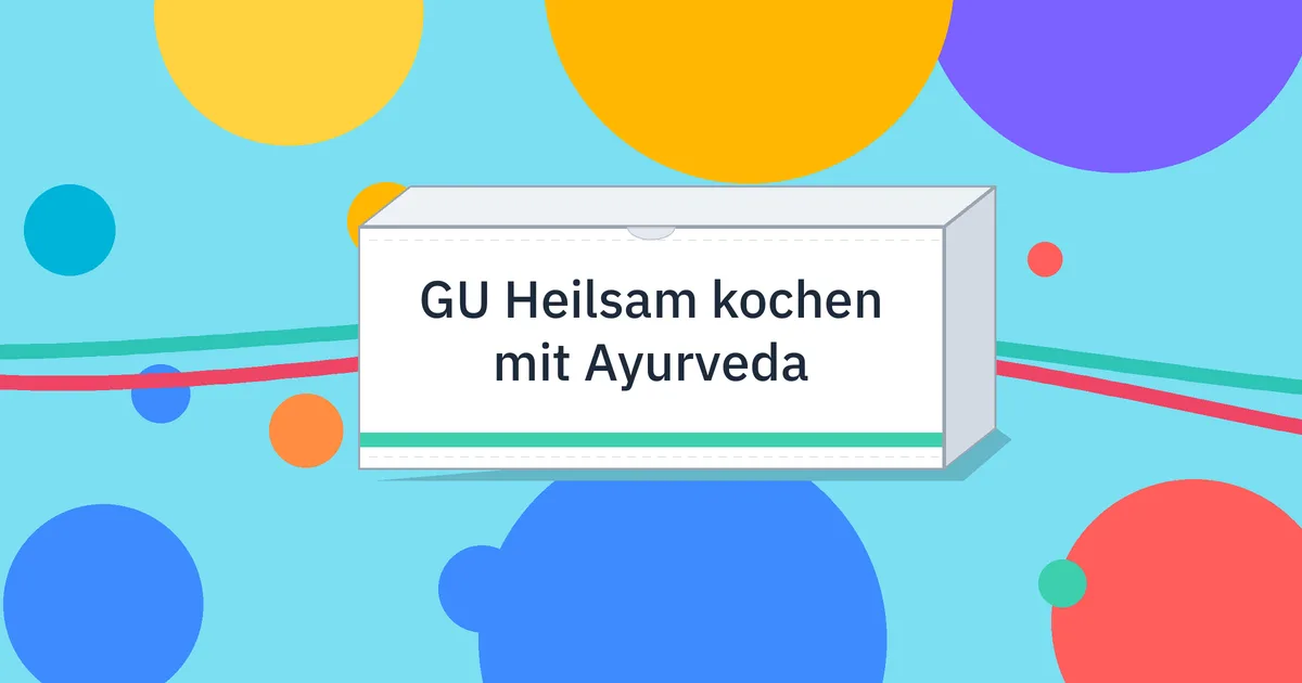 Symbolbild: Packung mit der Aufschrift GU Heilsam kochen mit Ayurveda (PZN 17062235) – Verfügbarkeit und Bezug in Apotheken in Frankfurt am Main